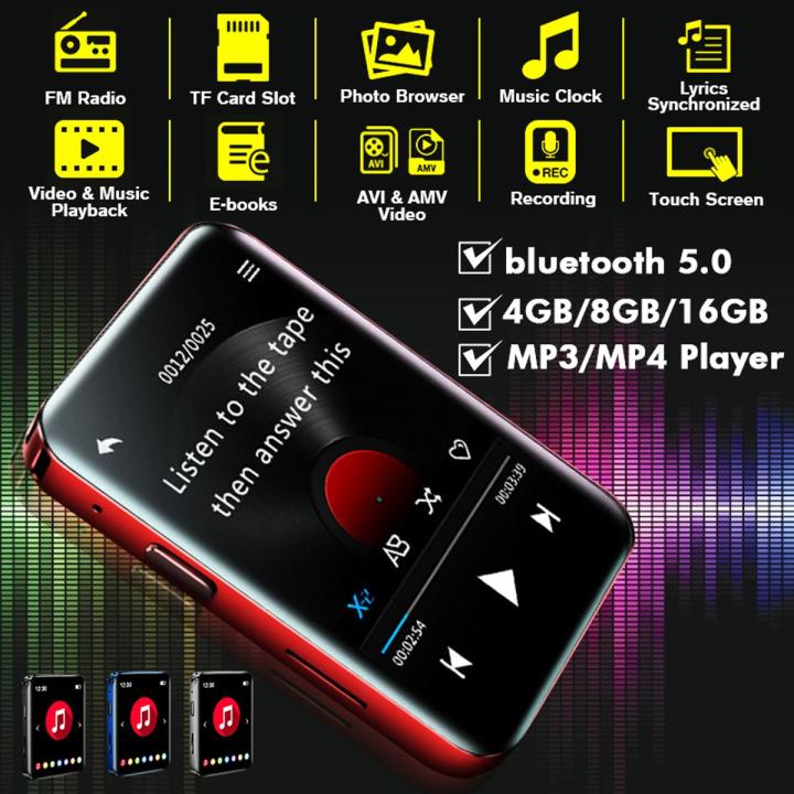 (4GB/8GB/16GB) 1.8inch HD Full Srceen bluetooth5.0 MP3 Music Player 2.5D IPS HiFi Lossless Sound ...