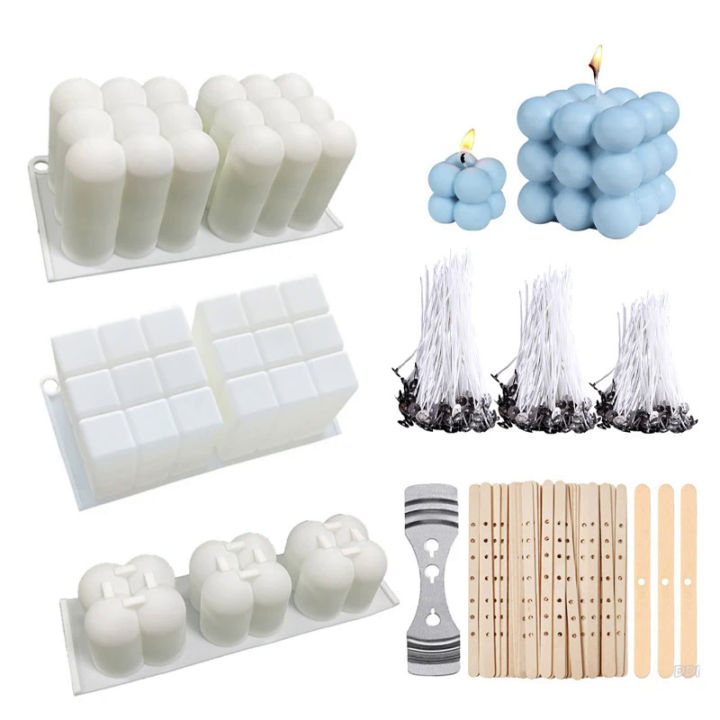 Multi Style Bubble Cube Silicone Candle Mold Aromatherapy Candle Gypsum ...