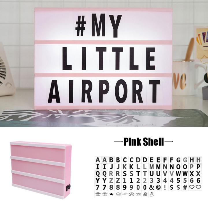 Girls Lunch Box ABS Material Cinema Light Box Letters A3 A4 A5 Size DIY ...