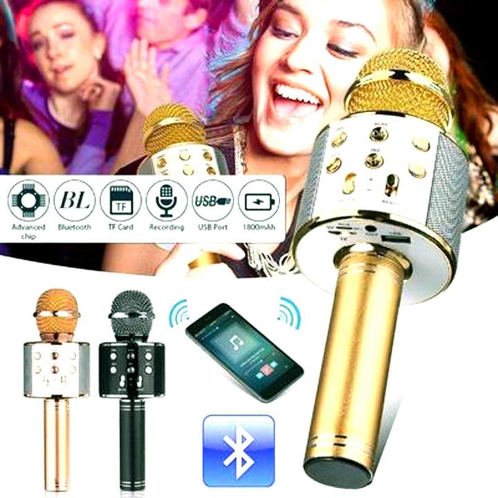 Wireless Bluetooth Karaoke Handheld Microphone USB KTV Player Bluetooth Mic Amplifier Speaker ...