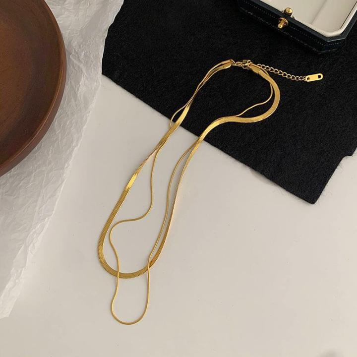 Luxury & Minimalist Flat Snake Chain Necklace | Daraz.com.bd
