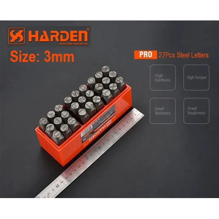 Harden Steel Letters punch 27Pcs ( 3mm / 4mm / 5mm / 6mm / 8mm / 10mm ...