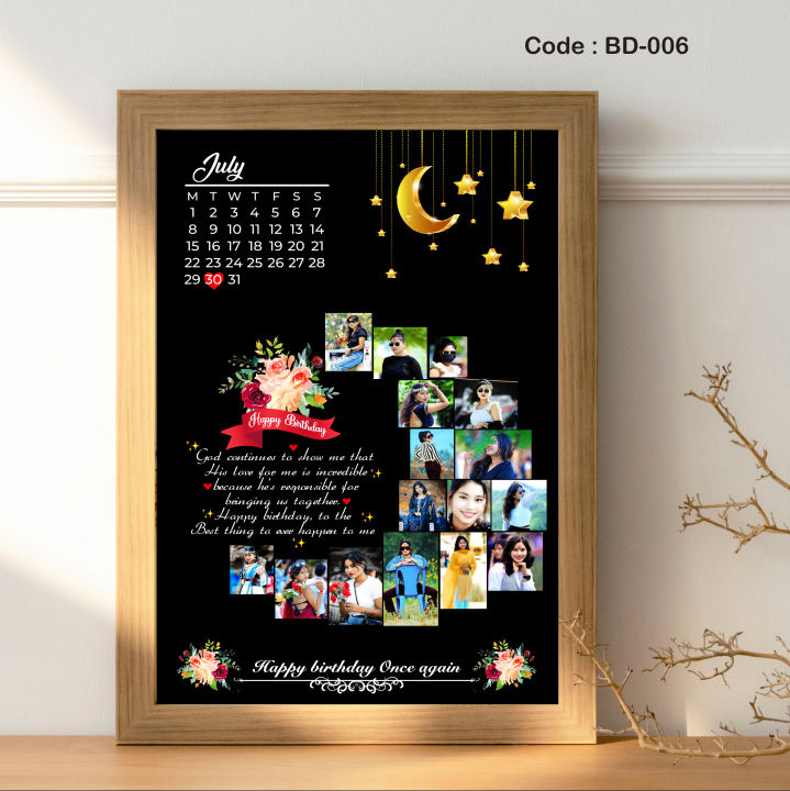 Customised Birthday Gift photo frame design Happy Birthday Special ...