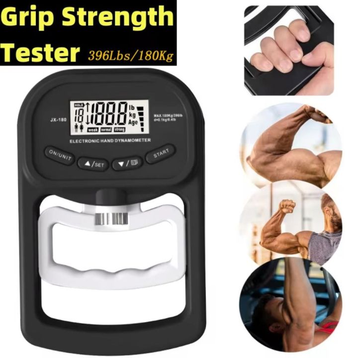 Grip Strength Meter Electronic Grip Strength Tester 396Lbs/180Kg Type-c ...