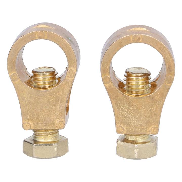 2pcs Terminal Clamp Pure Copper Positive Negative Connector Universal ...