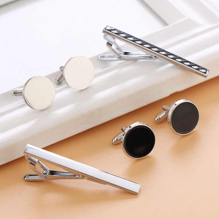 【Daily Deals】 Suit Tie Clip Stainless Steel round Men's Cufflinks ...