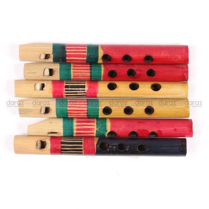 Kids Bamboo Colorful Flute Whistle Musical Instrument Educational Toys ...