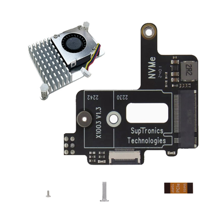X1003 PCIE Expansion Board with Fan for 5 PCIe to M.2 NVMe SSD ...