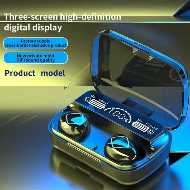 M10 TWS wireless bluetooth headset with breathing light touch control ...