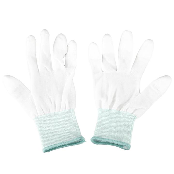 Individual 1 Pair ESD PC Computer Working Anti-skid Anti Skid Anti-static White Gloves | Daraz ...