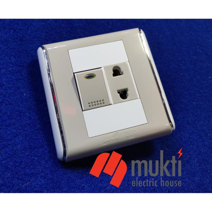 HAOCING Two Pin Socket with Switch 2 | Daraz.com.bd