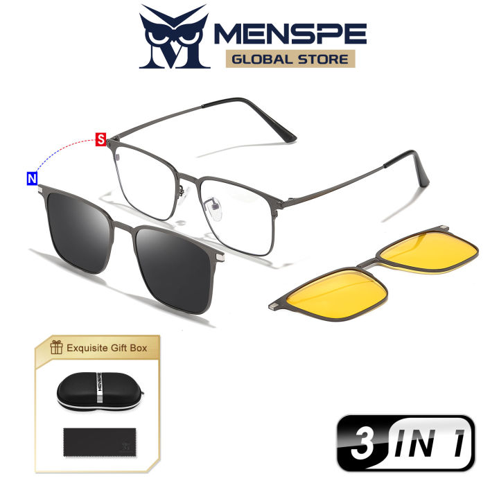 3-in-1 Polarized Sunglasses with Magnetic Sun Glass Night Vision ...