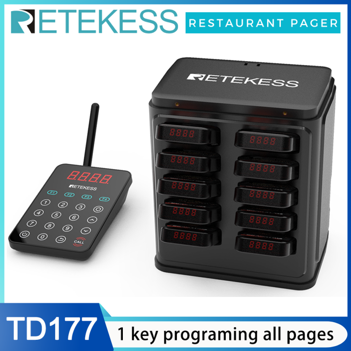 RETEKESS TD177 Restaurant Pager System Wireless Calling Outdoor 500M ...
