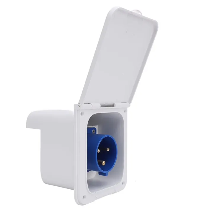 RV Inlet Socket 32A 3 Pin Flush Mount Waterproof Receptacle for ...