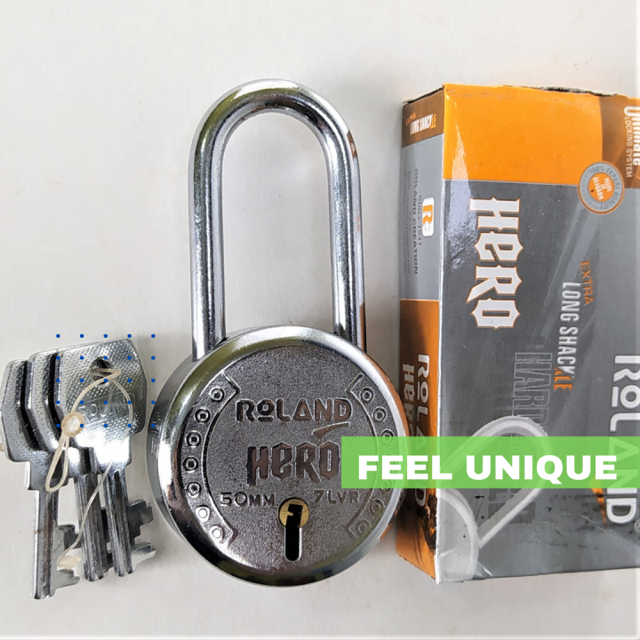 Extra Long Shakel steel Tala 50 mm Padlock for Home & Office. By Safe ...