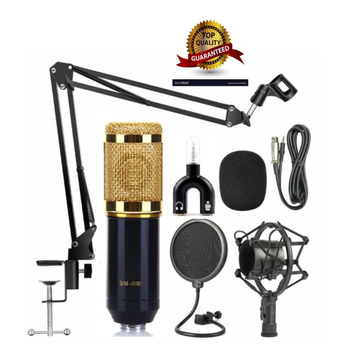 BM800 Condenser Microphone Full Studio Package, BM 800 Condenser Microphone, XLR to 3.5mm Audio ...
