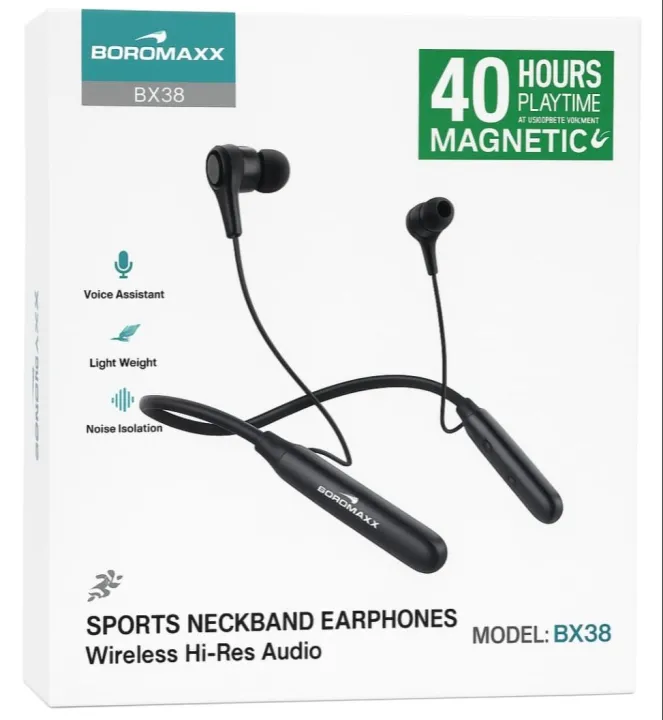 BOROMAXX BX38 Wireless Neckband 40H Backup 200MAH Battery Deep Bass ...