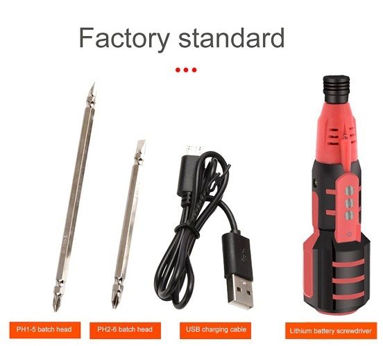 Electric Screwdriver Set USB Rechargeable Cordless Drill Screw Driver ...