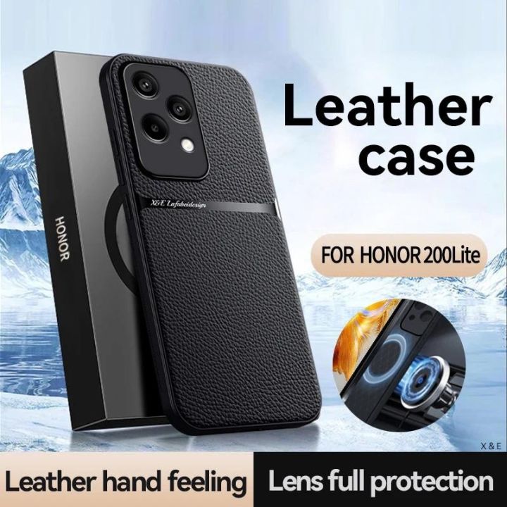 For Honor 200 Lite 5G Phone case With Metal Plate Magnetic For Xonor ...