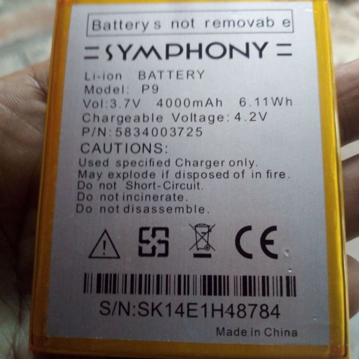 Symphony P9 Mobile Battery 4000 mAh | Daraz.com.bd