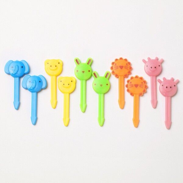 Mini Forks Animal Food Picks for Kids Cute Fruit Fork Bento Box Decor ...