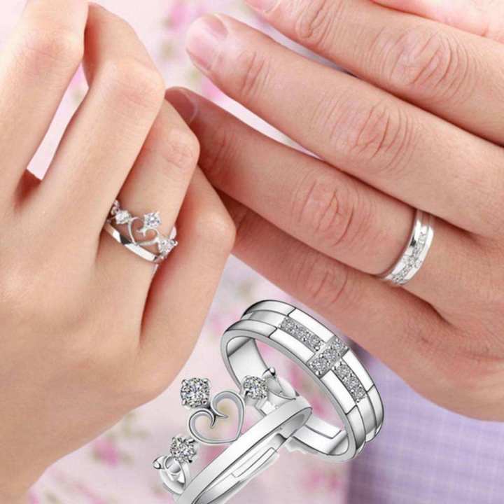 Prince And Princess Crown Couple Finger Ring | Daraz.com.bd