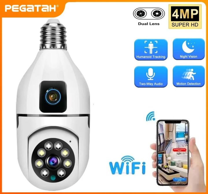 V380 Pro E27 Dual Lens PTZ ip Night Vision Bulb Camera By Tech | Daraz ...