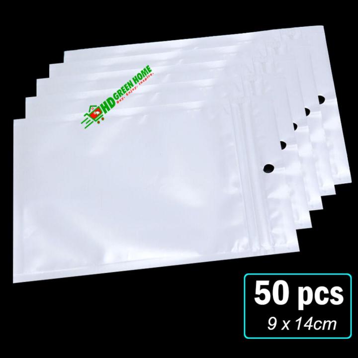 50 pcs x Translucent (9x14cm) Zip Lock Plastic Bag White Clear Zipper ...