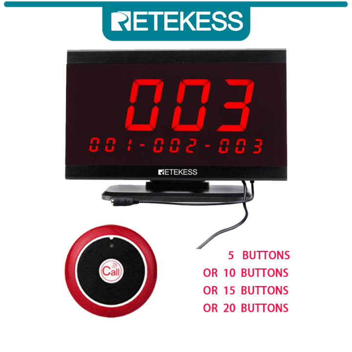 Retekess TD105 Wireless Calling System 6 Partition Modes Voice ...