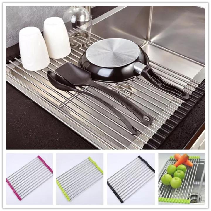 Kitchen Over Sink Roll Up Dish Drying Rack Drainer / Dish Drying Rack ...