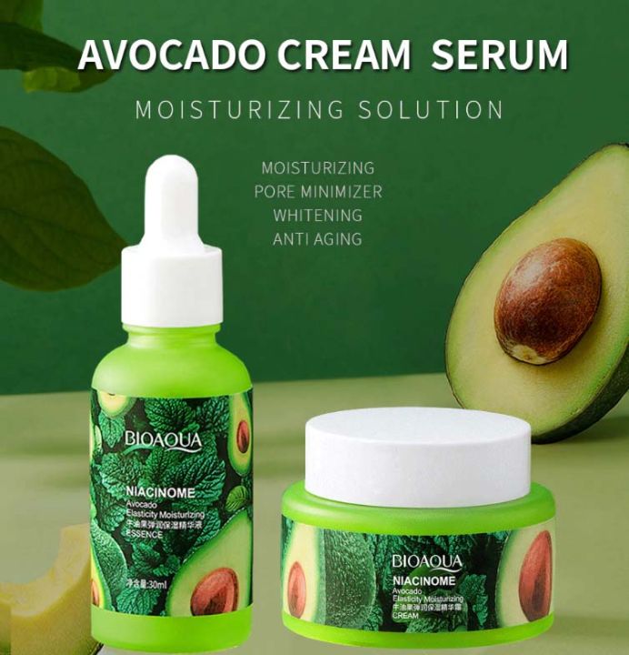 Bioaqua Avocado Facial Moisturizing Cream & Korean Anti-Acne Serum ...
