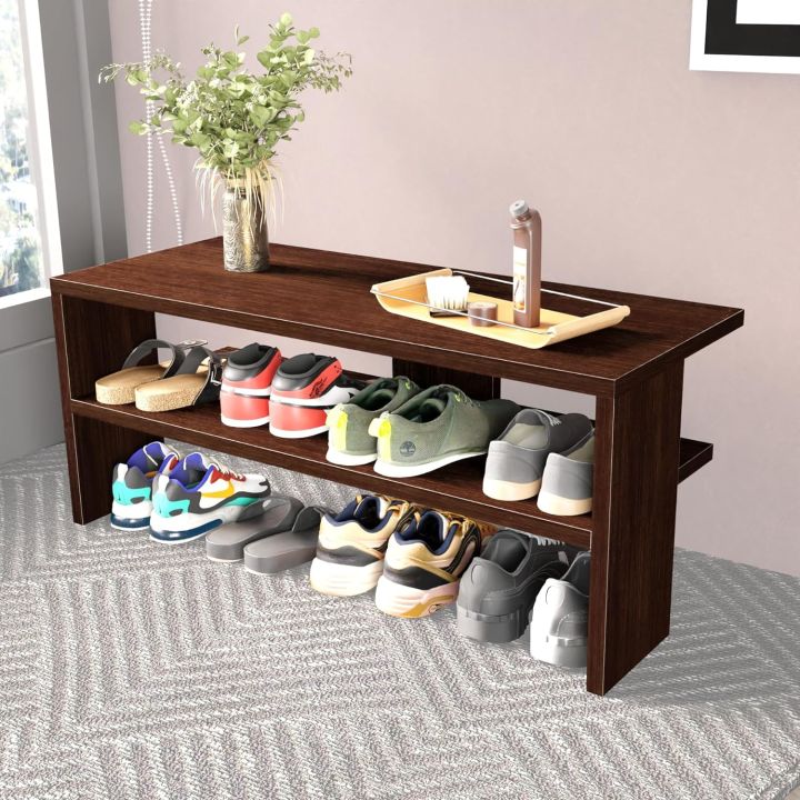KBN Engineered Wood Open Shoe Rack with Shelves Storage for Living Room ...