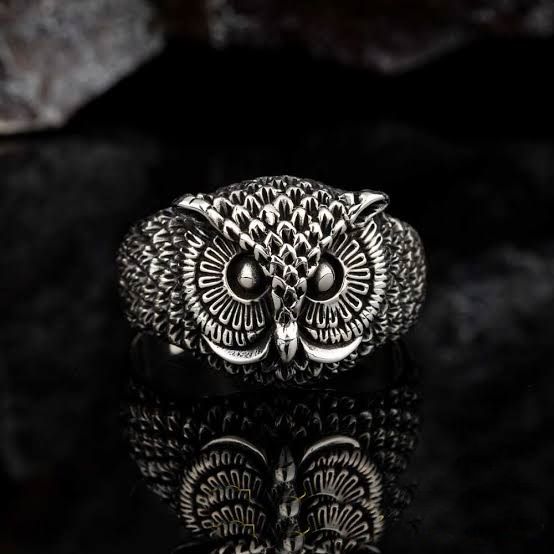 Silver Owl Ring- Stylish Man's Owl Finger Ring - Finger Ring For Men ...