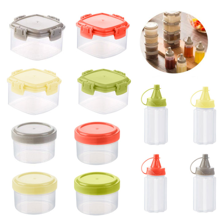 4PC/SET Mini Squeeze Bottle Lunch Box Plastic Condiment Bottle Ketchup ...