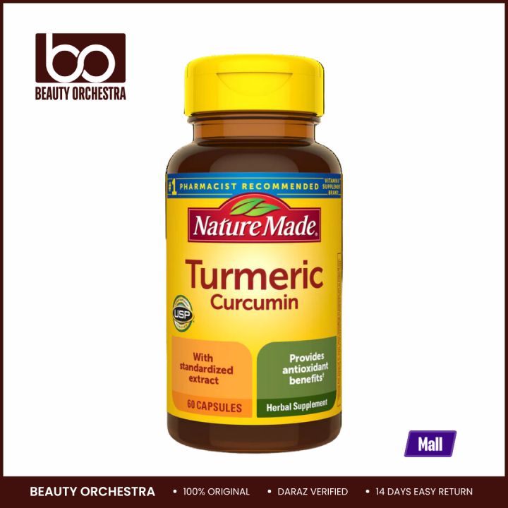 Nature Made 500 mg Turmeric Curcumin - 60 Capsules | Daraz.com.bd