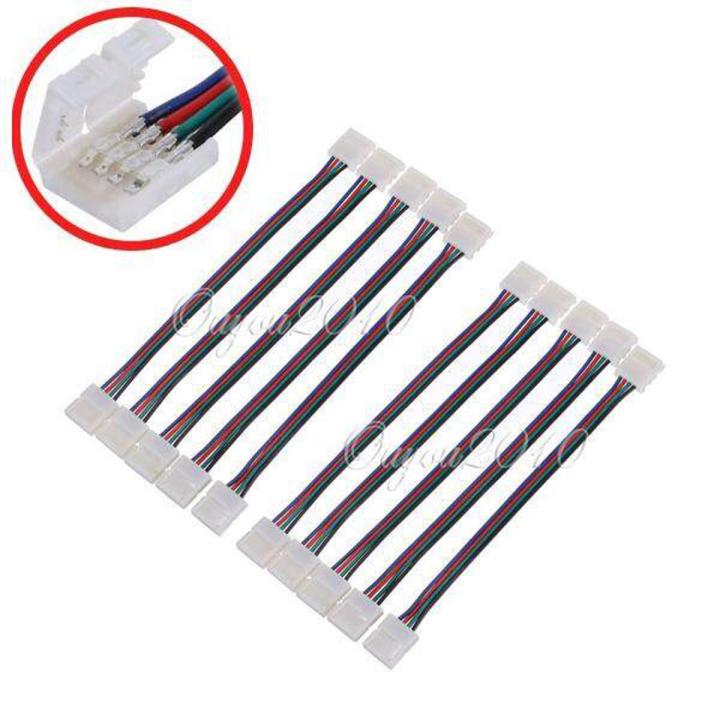 10PCS 15CM 10mm Width 4 Pin Connector With Line For RGB 5050 Led Strip ...
