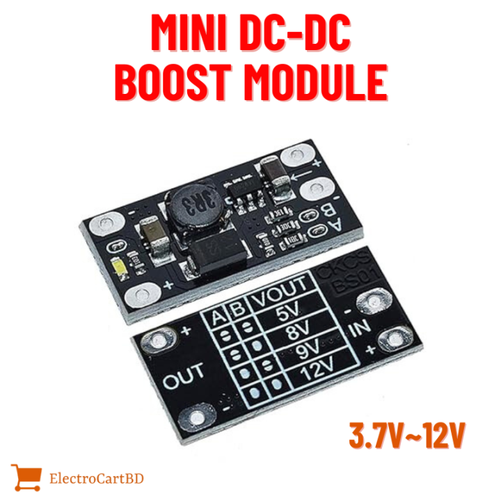 Mini DC-DC Boost Step Up Converter - Voltage Regulator PCB Board Module - Adjusts 3V to 12V ...