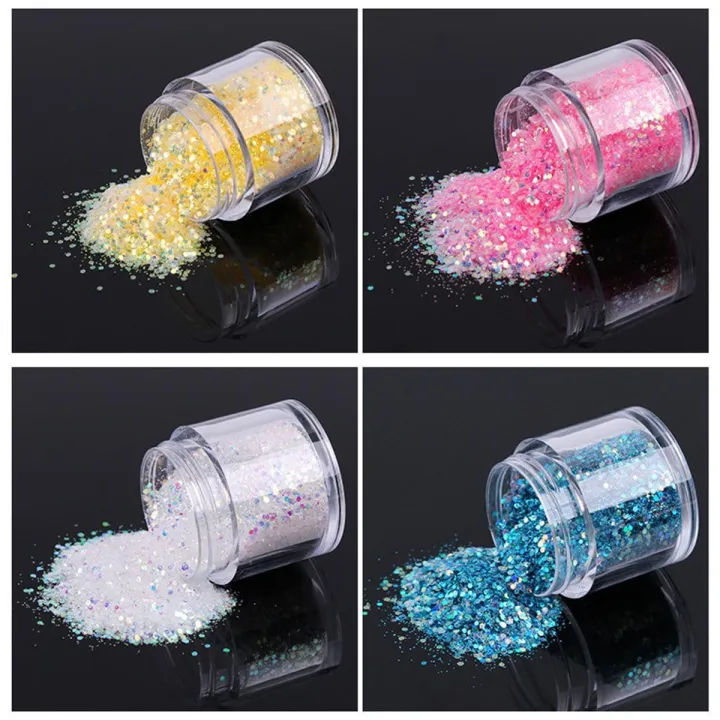【happy one】10g/Box Gold Sliver Nail Glitter Powder Shinning Nail Mirror ...