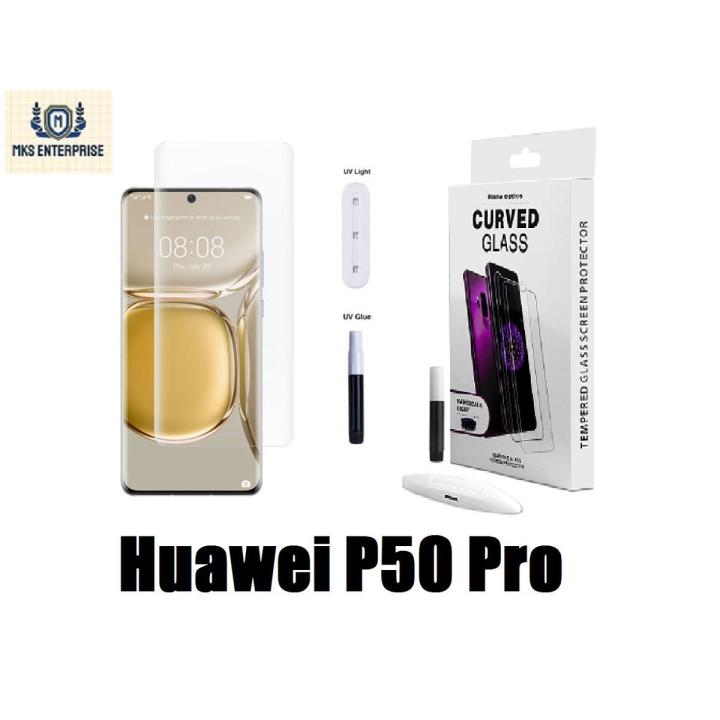 Huawei P50 Pro Full HD Curved Edge Liquid UV Tempered Glass Screen ...