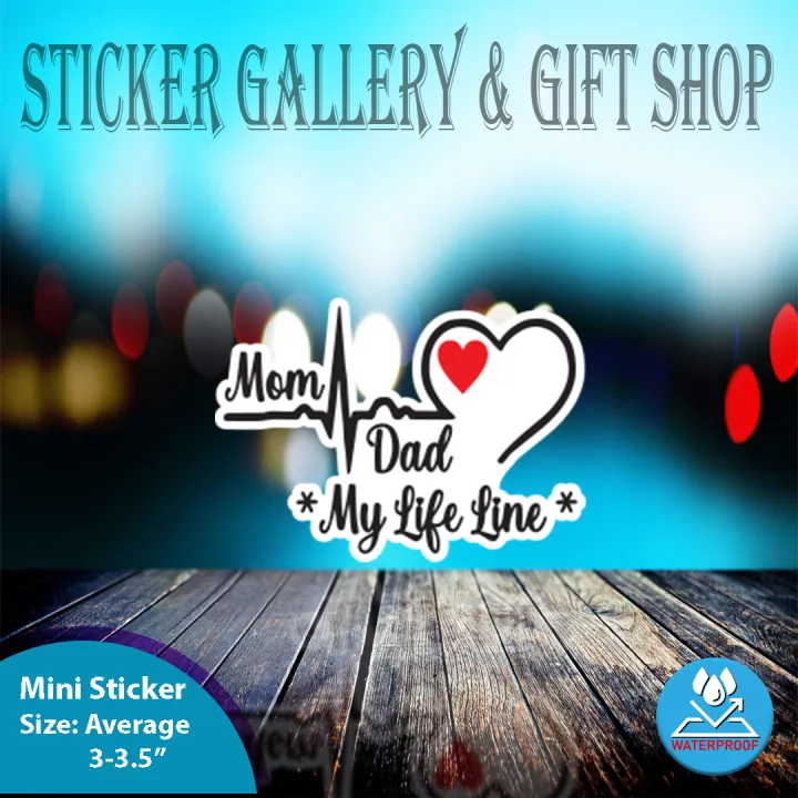 Bike Sticker | Mom, Dad- My Life line | ( Waterproof & Premium quality ...