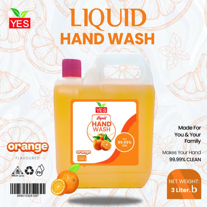 Yes Hand Wash Liquid Orange - 3Ltr. | Daraz.com.bd