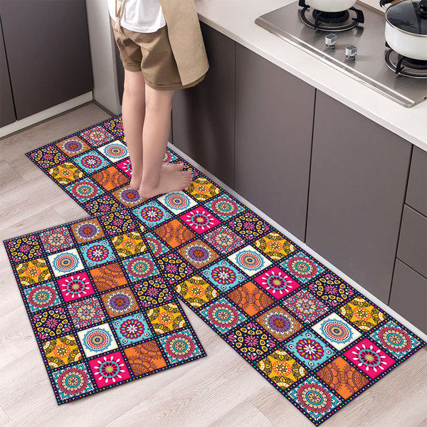 3D Floor Mat Printed Kitchen Carpet Set 2 Piece Non Slip Floor Mat for ...