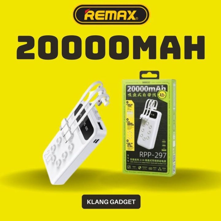 REMAX RPP-297 20000mAh Lefen Series 2.1A Type-C+Micro+Lightning Cabled ...