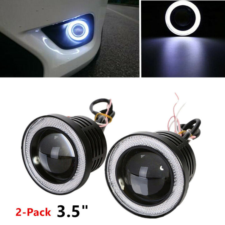 New 1* 3.5" Angel Eye LED Fog Light Car UV Univeral White Driving Head ...