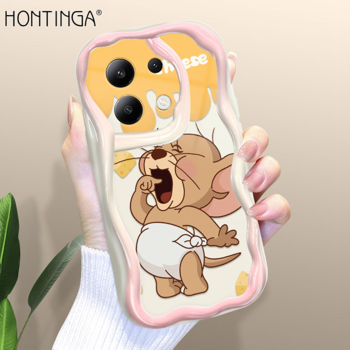 Hontinga for Redmi Note 13 4G Back Cover Cute Mouse Cream Texture Phone ...