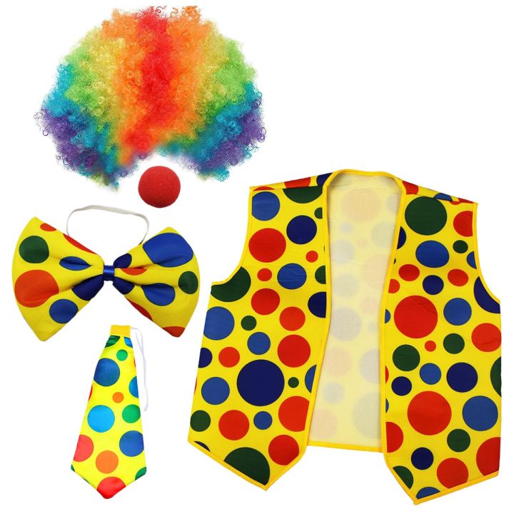 5 Pack Clown Costume Set Clown Wig Nose Vest | Daraz.com.bd