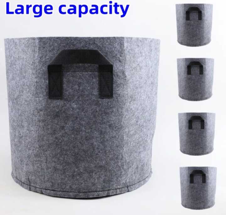 Geo Bag 65 Gallon Capacity Geotextile Grow Bag gray color ( Dia 27" 21 ...