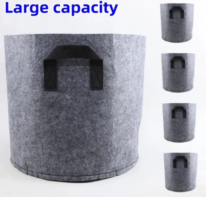 Geo Bag 65 Gallon Capacity Geotextile Grow Bag gray color ( Dia 27" 21 ...