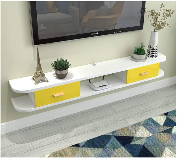 Small Floating Wall TV Cabinet Ledge Floating Rack Hanging TV Cabinet ...