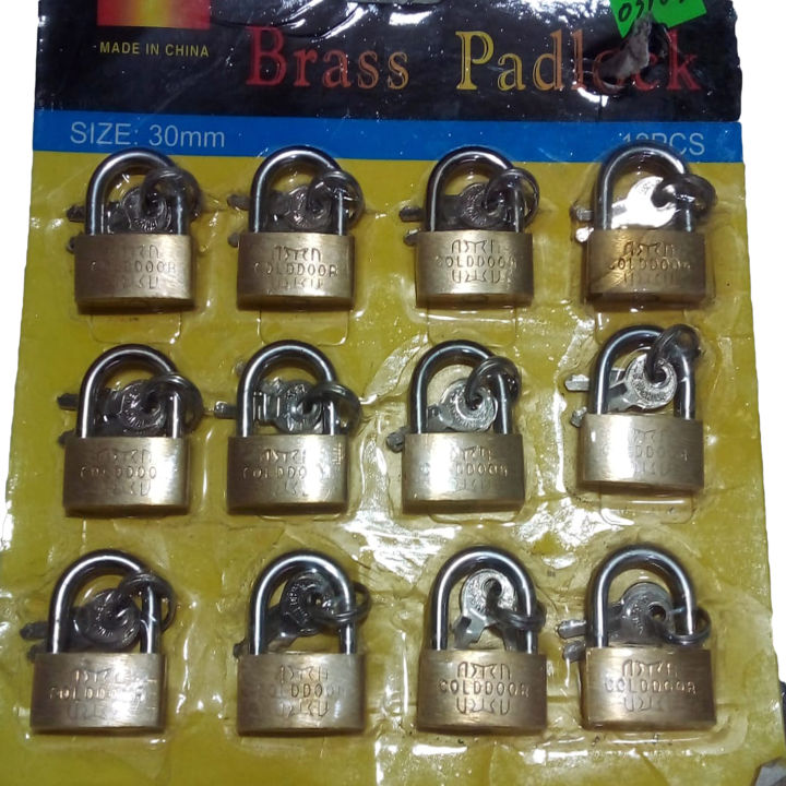 Pad Lock 30MM with 2 Keys Made in China-12 Pcs | Daraz.com.bd